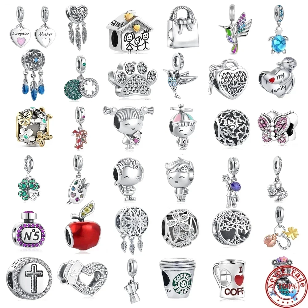 New-925-Sterling-Silver-Sweet-Home-Family-Girl-Boy-Bead-Fit-Pandora ...
