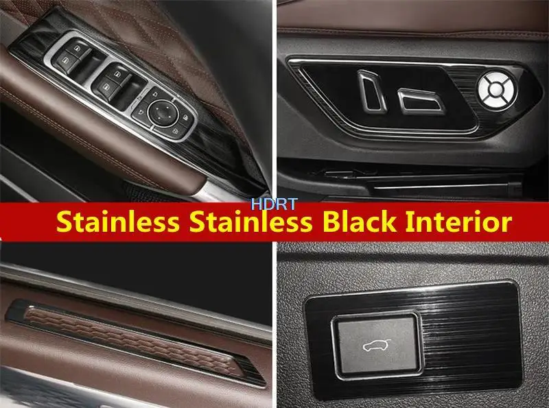 Car Stainless Stainless Black Interior Gear Shift Head Outlet Cover ...