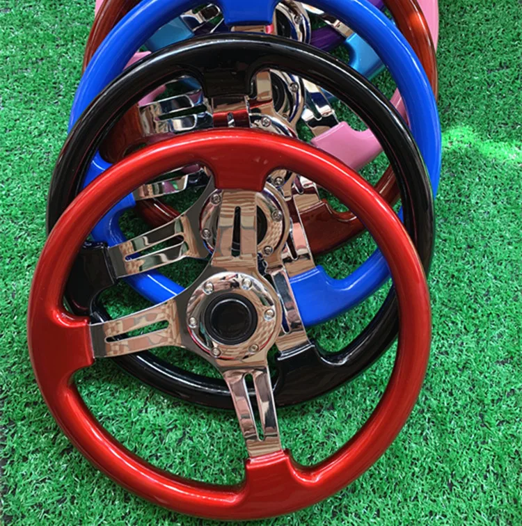 Red Modified Steering Wheel Universal 14-inch Peach Wood Retro Steering ...