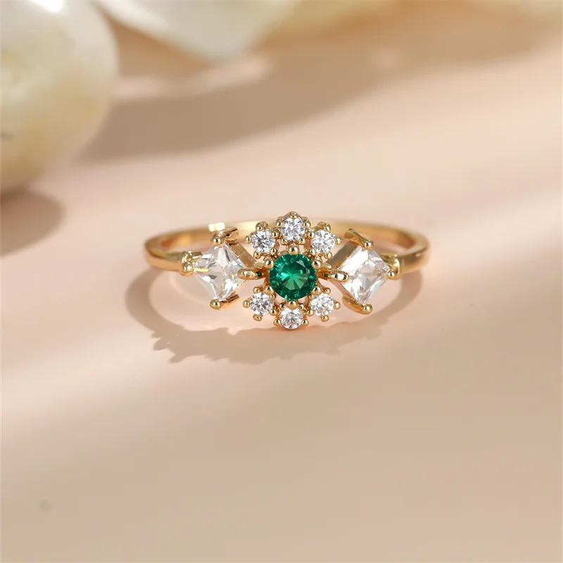 Delicate-Small-Green-Stone-Thin-Ring-Stacking-Wedding-Bands-Female ...