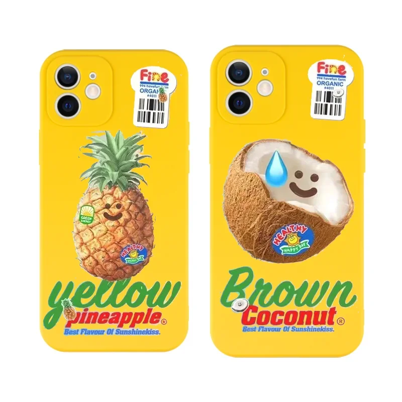 Fruit Funny Phones Case For iPhone 16 15 14 13 12 11 Pro Max Mini X 7 8 ...