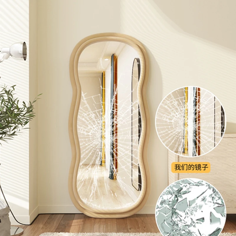Wavy Cute Full Body Wall Mirrors Irregular Aesthetic Vanity Long Nordic ...