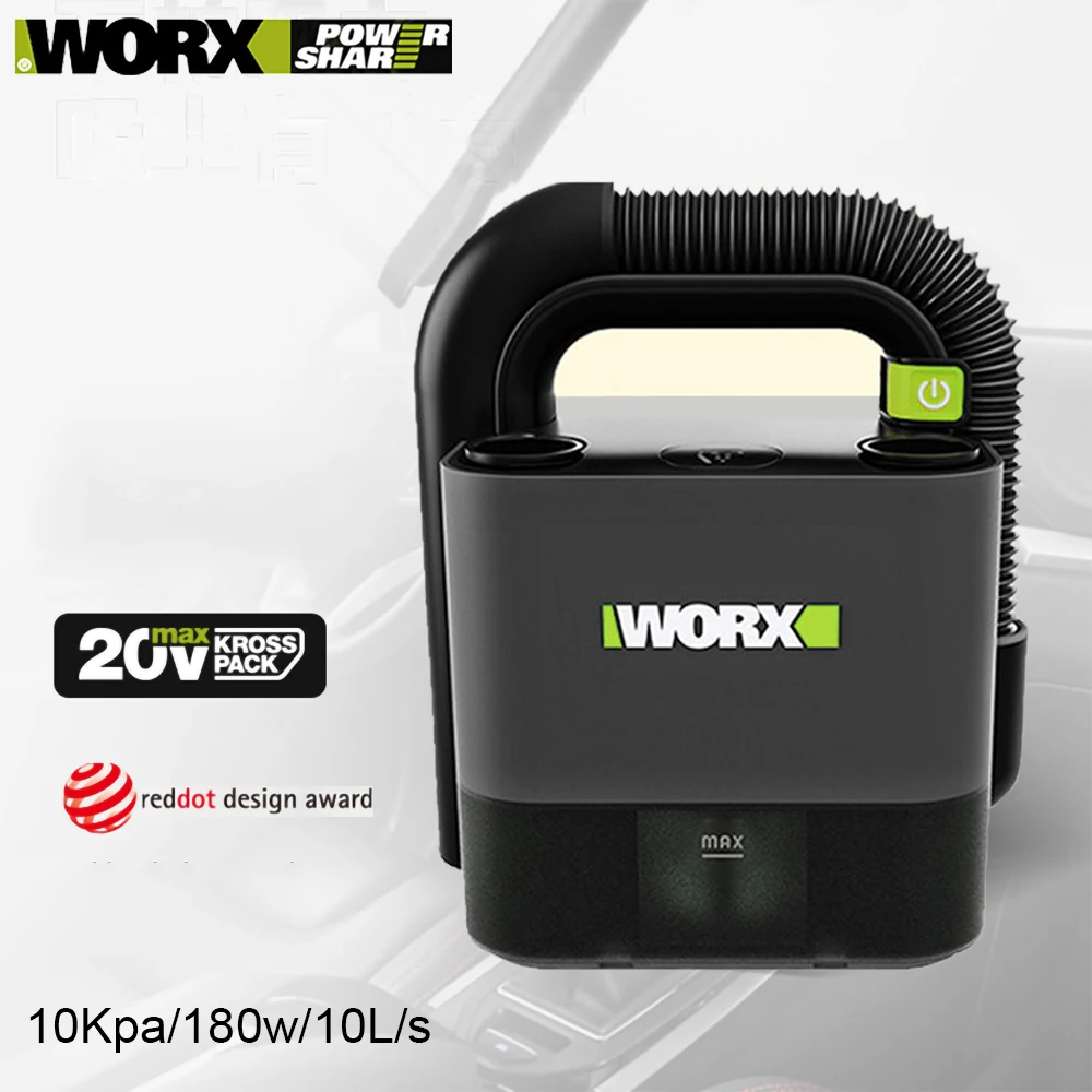 Worx-ワイヤレス家庭用掃除機,ポータブルおよびコードレス掃除機,バッテリー共有と緑色のミルククリーニングシステム,20v,wu030,10kpa