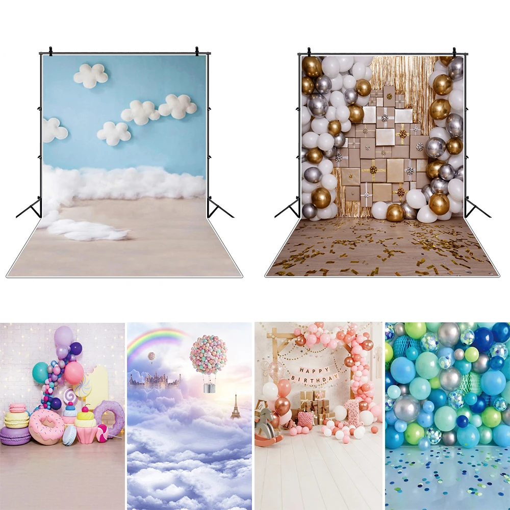 Yeele Newborn Baby Birthday Party Ballon Bear Floor Photography ...