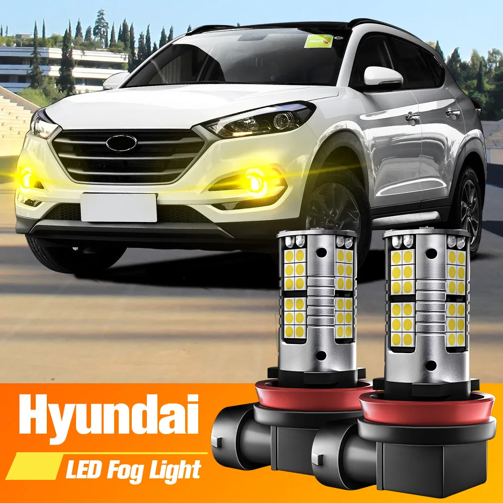 현대 크레타 제네시스 그랜저 HG i20 i30 i40 ix35 코나 산타페 소나타 투싼용 2x LED 안개등, H8 램프 캔버스| | - AliExpress