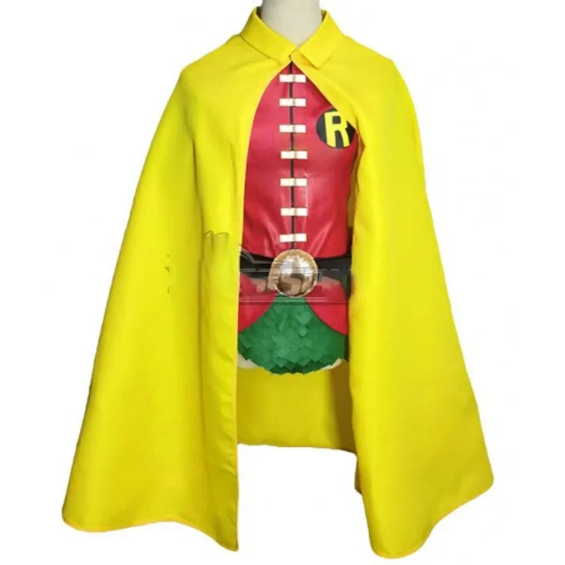 Robin Movie Boy Wonder Cosplay Costume Yellow Cloak Green Underwear ...