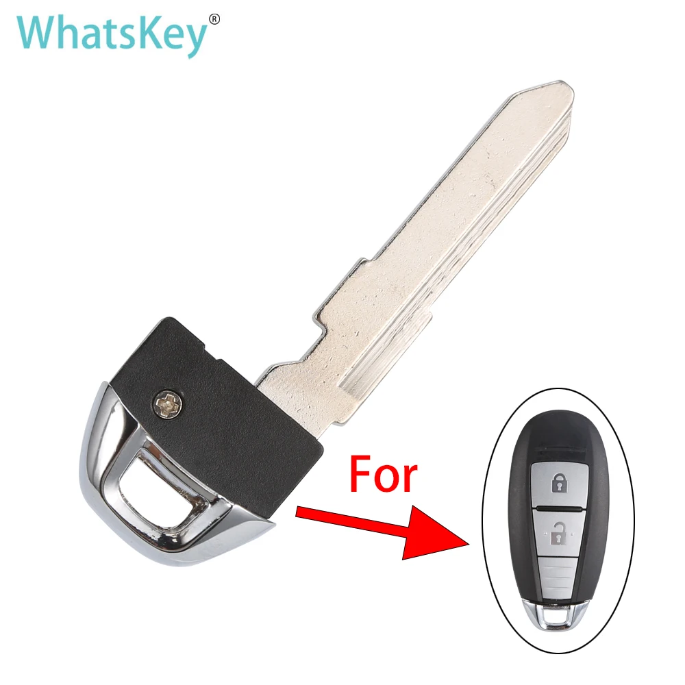 Whatskey 1/5/10pcs Uncut Remote Smart Key Blade With Emergency Insert ...