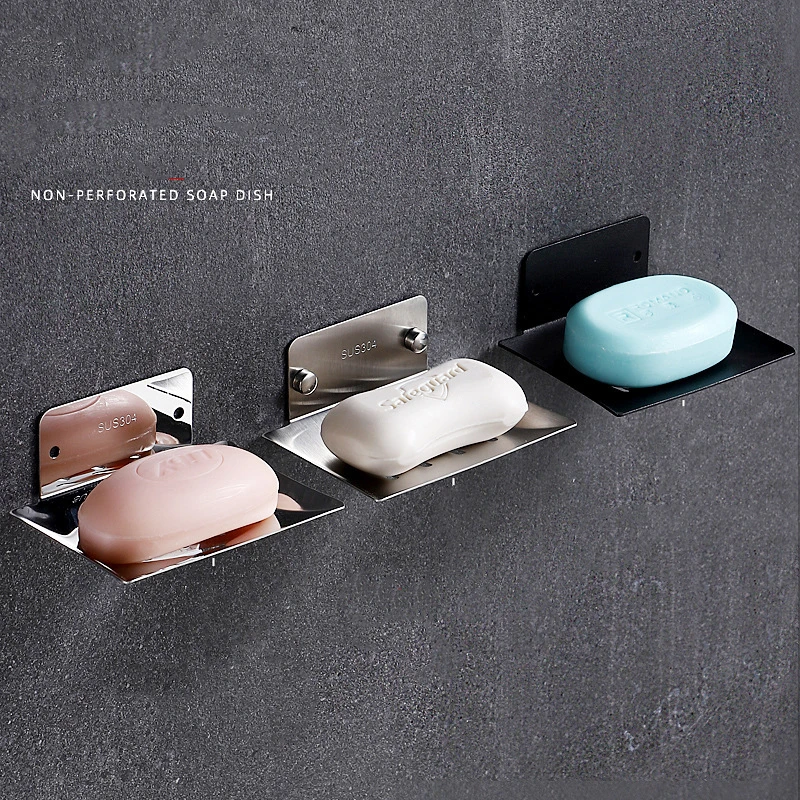 Bathroom-Stainless-Steel-Soap-Dish-Free-Punching-Wall-Mounted-Soap ...