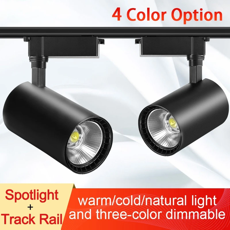 Led-Track-Light-Lamp-Aluminum-Spot-Light-Rail-220v-12W-20W-30W-40W-With ...
