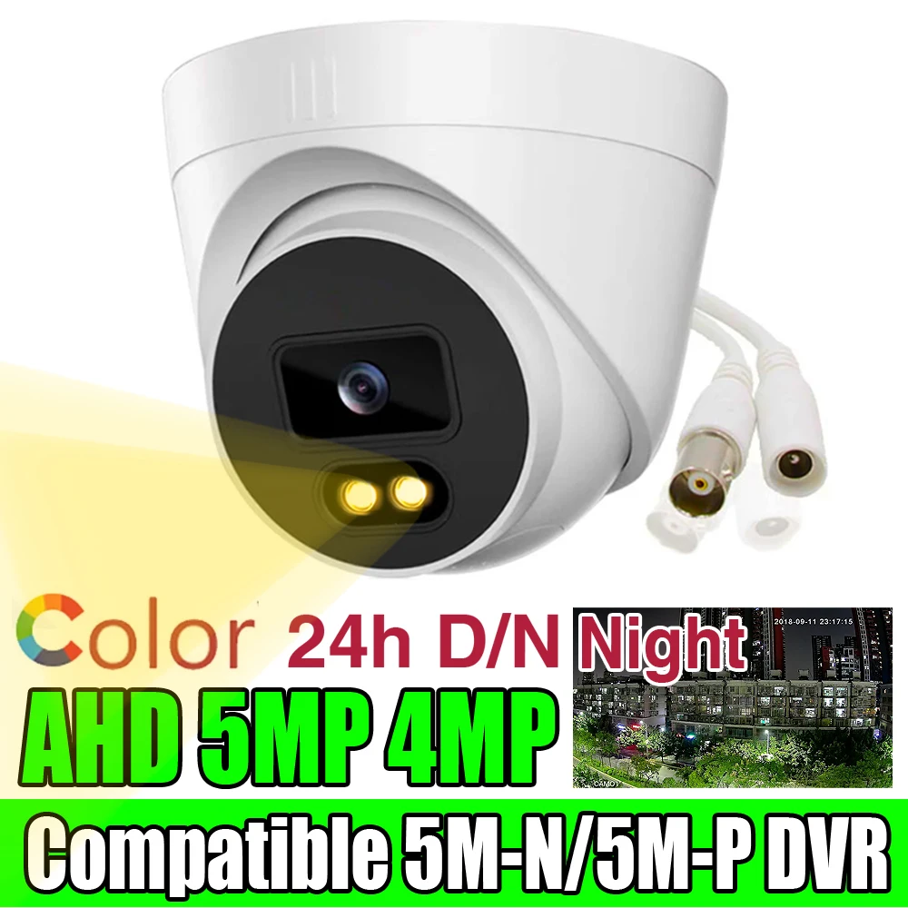 24H Full Color Night Vision Segurança Cctv Câmera Dome AHD 5MP 4MP ...