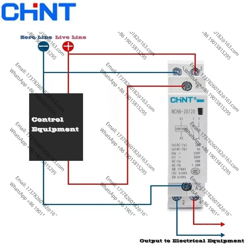 Original CHINT NCH8-20 NCH8-25 20A 25A 63A Contactor Modular para el ...