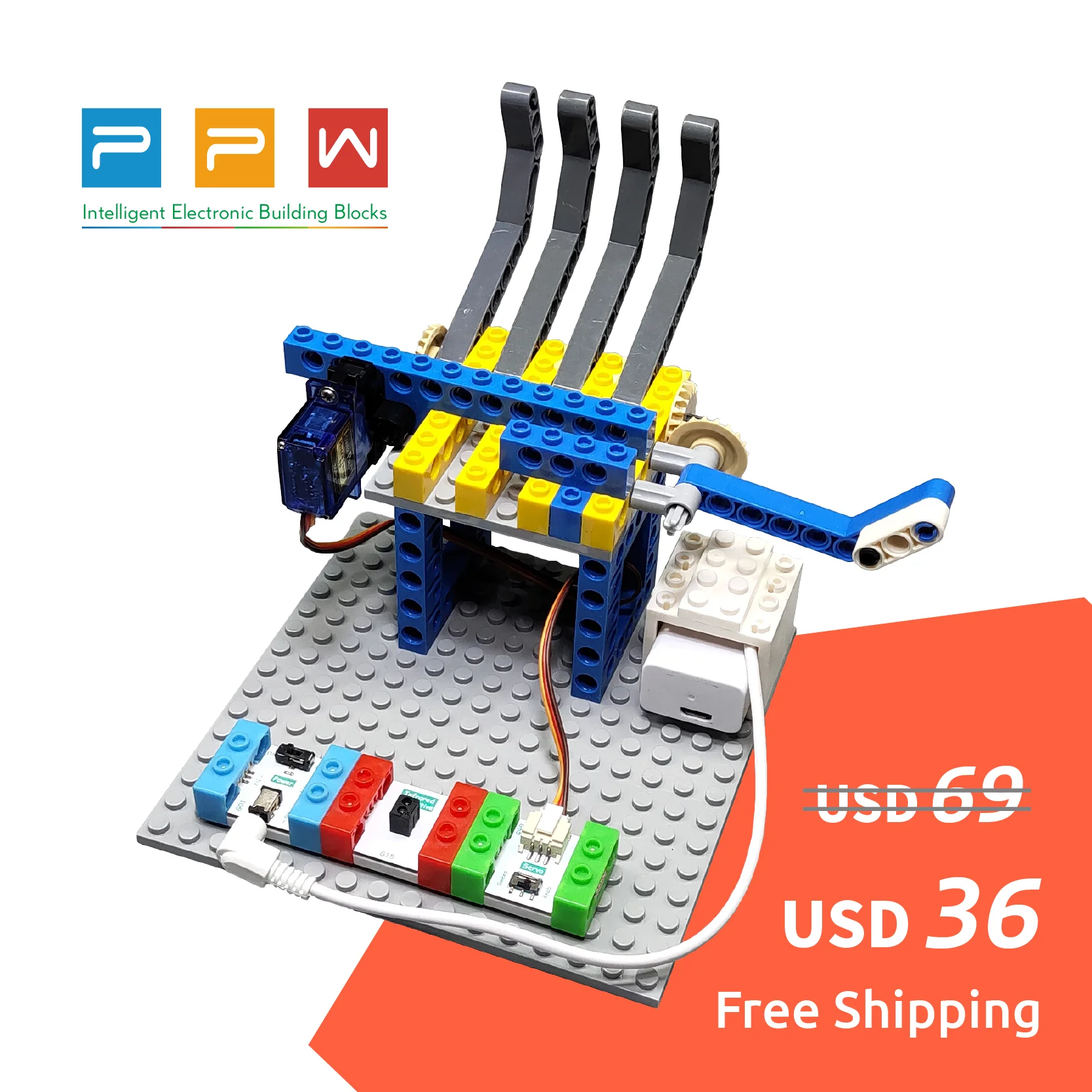 Machine Hand PINPINWA Electronic Blocks STEAM Education Programming for ...