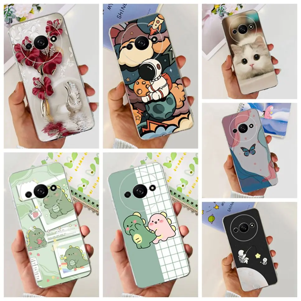 For-Xiaomi-Redmi-A3-Case-Cute-Cartoon-Astronaut-Fashion-Girl-TPU-Soft ...