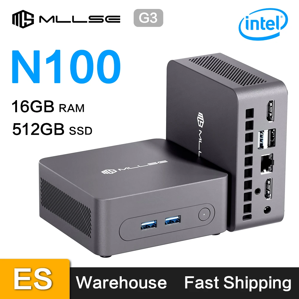 MLLSE G3 Mini PC Intel N100 CPU DDR4 16GB RAM 512GB SSD WiFi5 BT4.2 Windows 11 Mini Computer ...