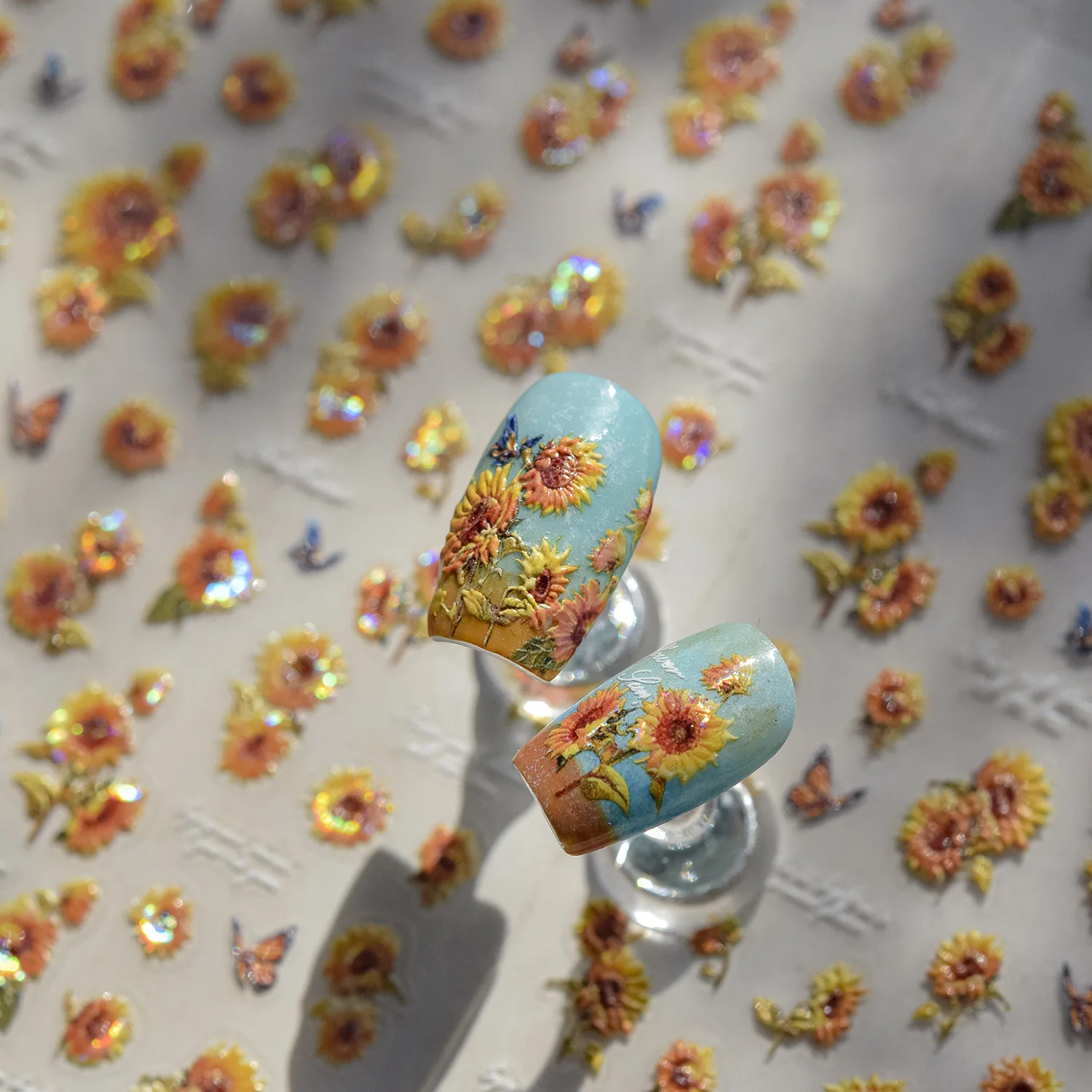 Flash Cute Sunflower High Quality 3D Nail Art Sticker Design Decoration ...