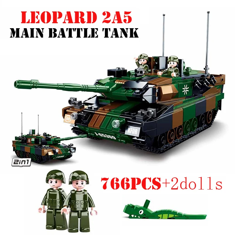 Military-World-War-Leopard-2A5-Main-Battle-Tank-Building-Block-WW2 ...