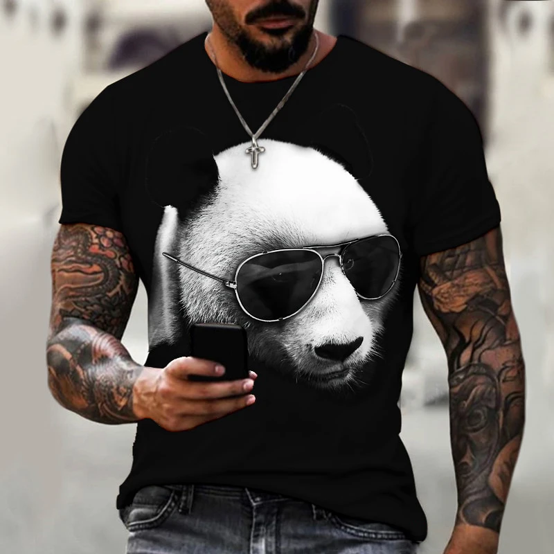 Funny-Panda-T-Shirts-Animal-3D-Print-Streetwear-Men-Women-Casual ...