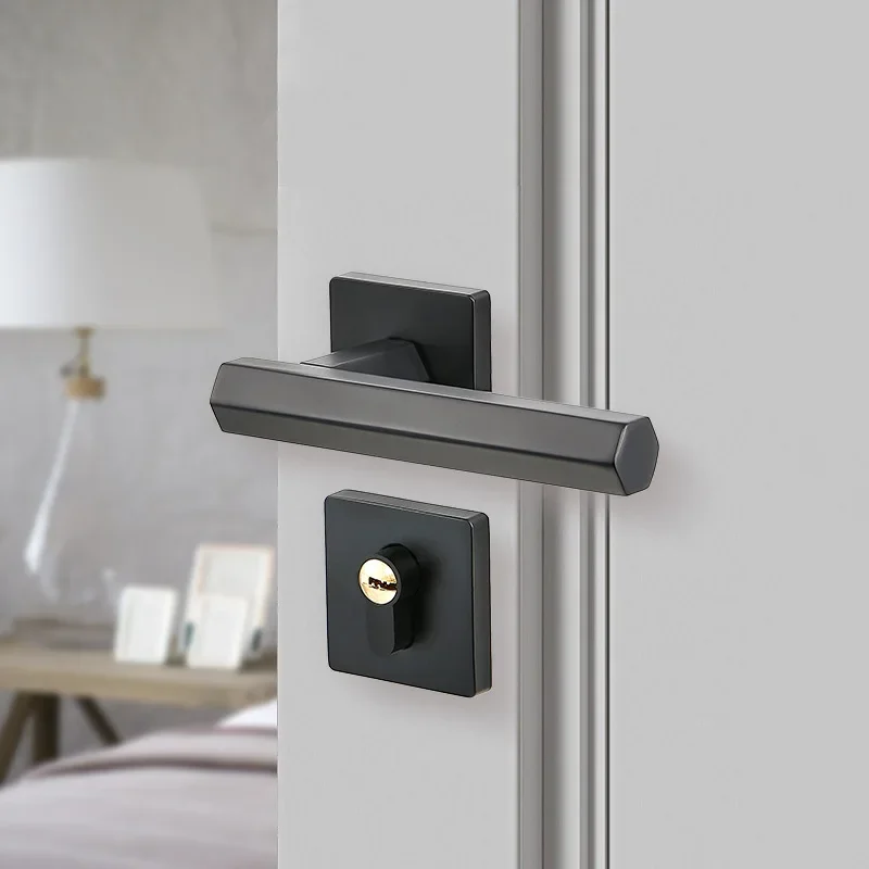 Prism-Square-Head-Door-Handle-Minimalist-Wooden-Door-Complete-Set-of ...