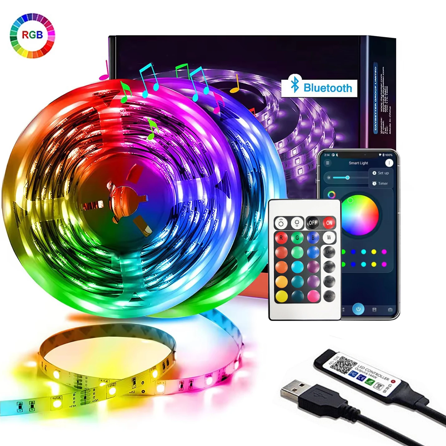 RGB-Led-Strip-Lights-5050-USB-Led-Light-APP-Control-Luces-Flexible-Lamp ...
