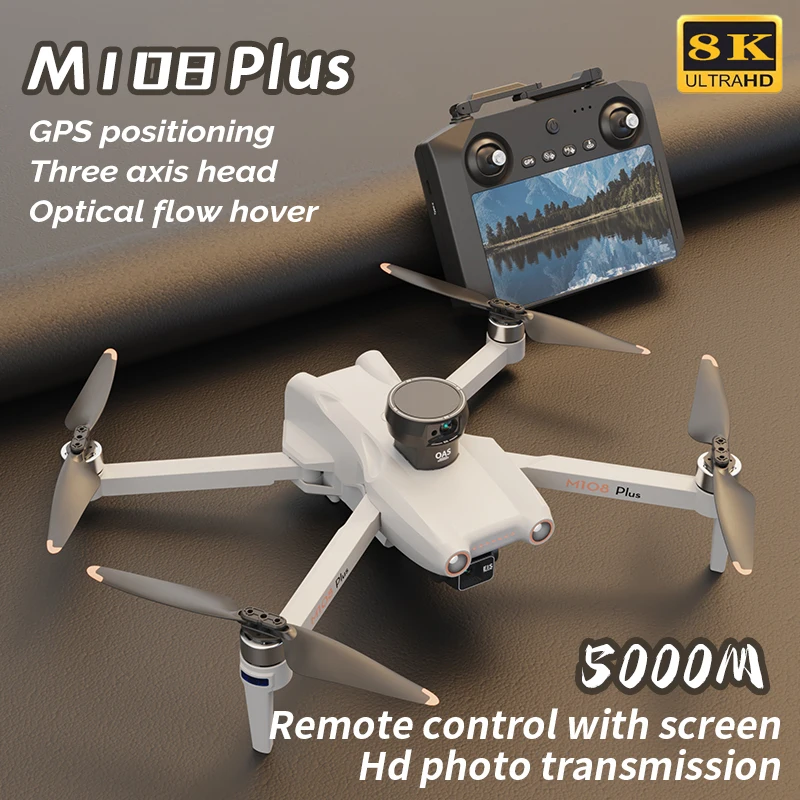 M108 Plus Drone 8K Professional GPS HD Camera 5G WIFI FPV 3-Axis PTZ ...