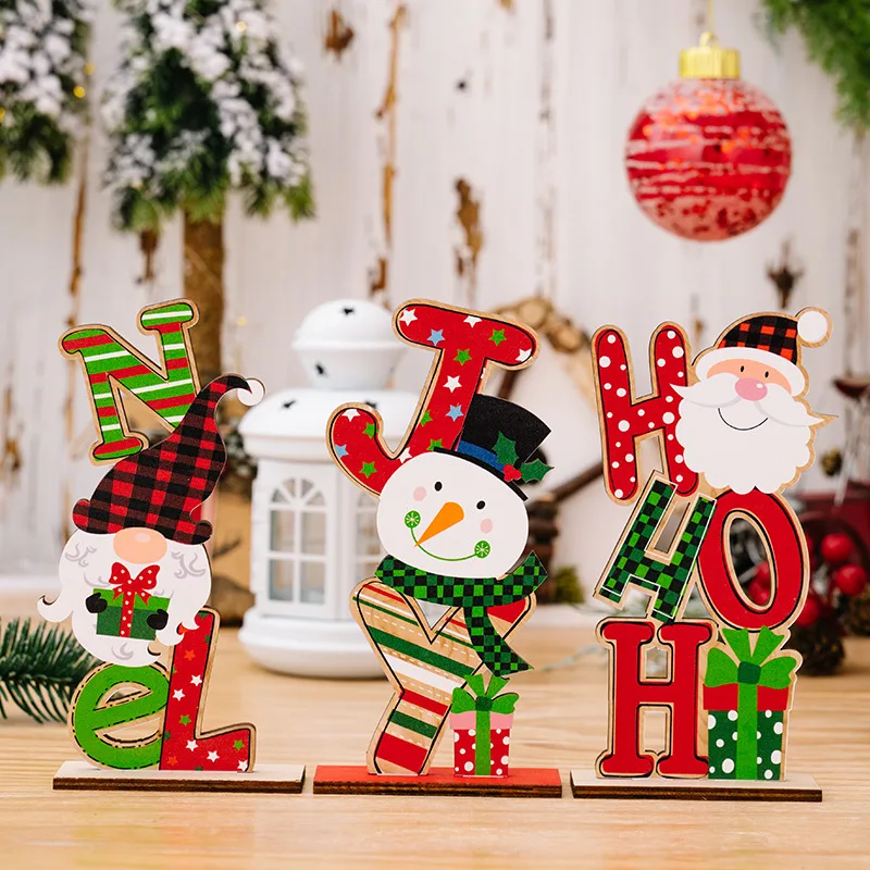 Christmas-Wooden-Letter-Decors-Santa-Claus-Snowman-Dwarf-Colorful ...