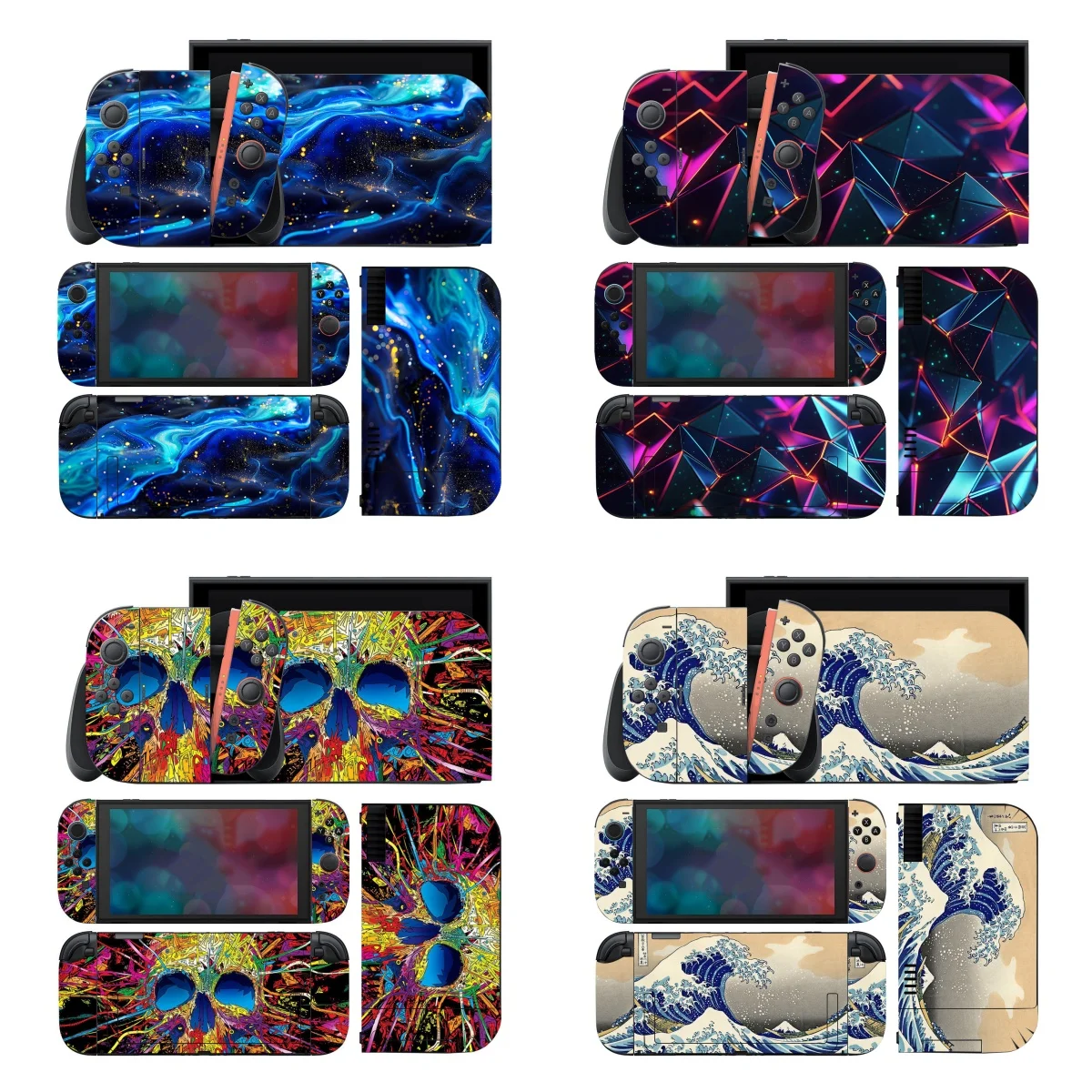For Switch 2 Skin Sticker Protective Vinyl Decal Full Set Cover Wrap ...