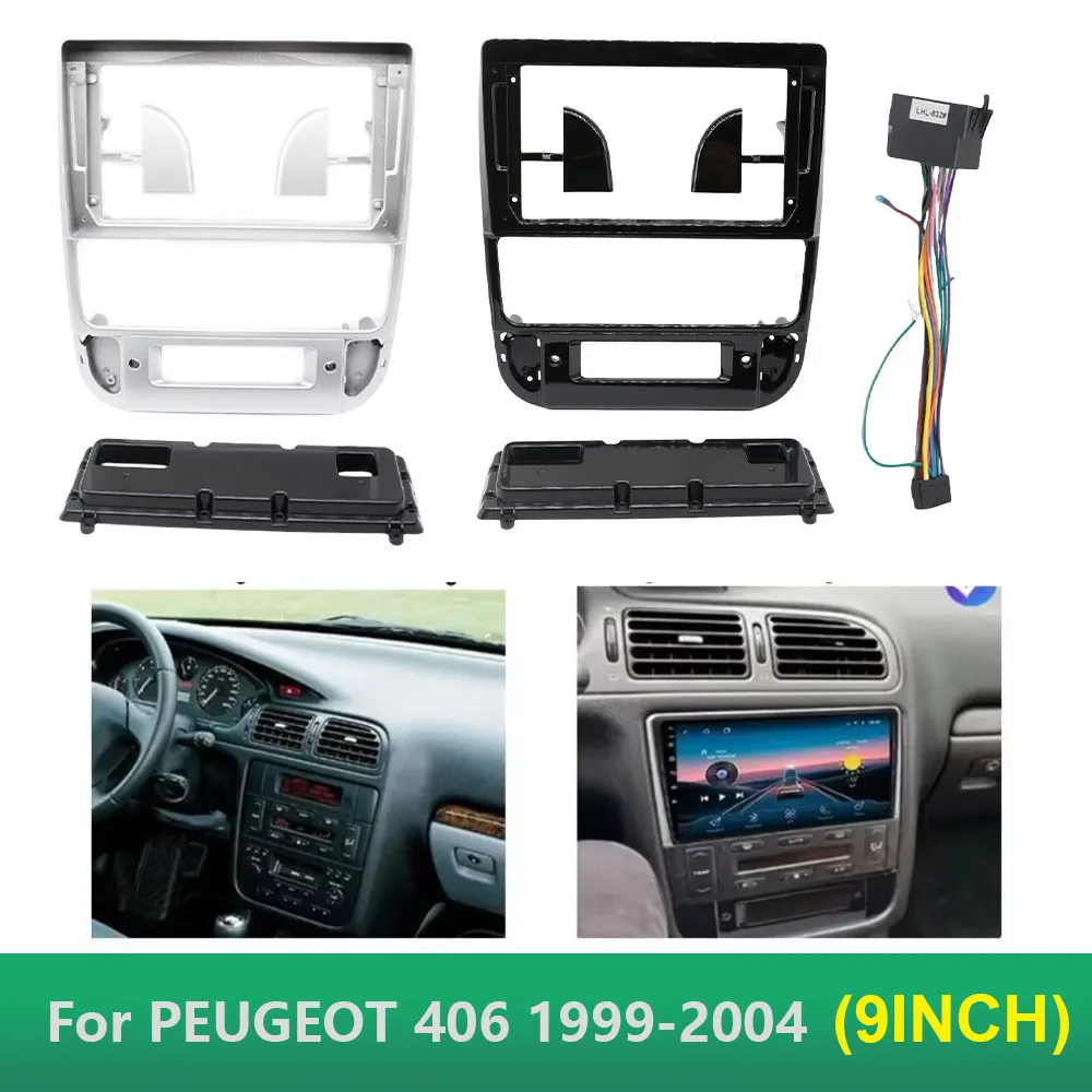 9-Inch-Car-Radio-Fascia-Frame-For-Peugeot-406-1995-2005-Panel-Dash-Kit ...