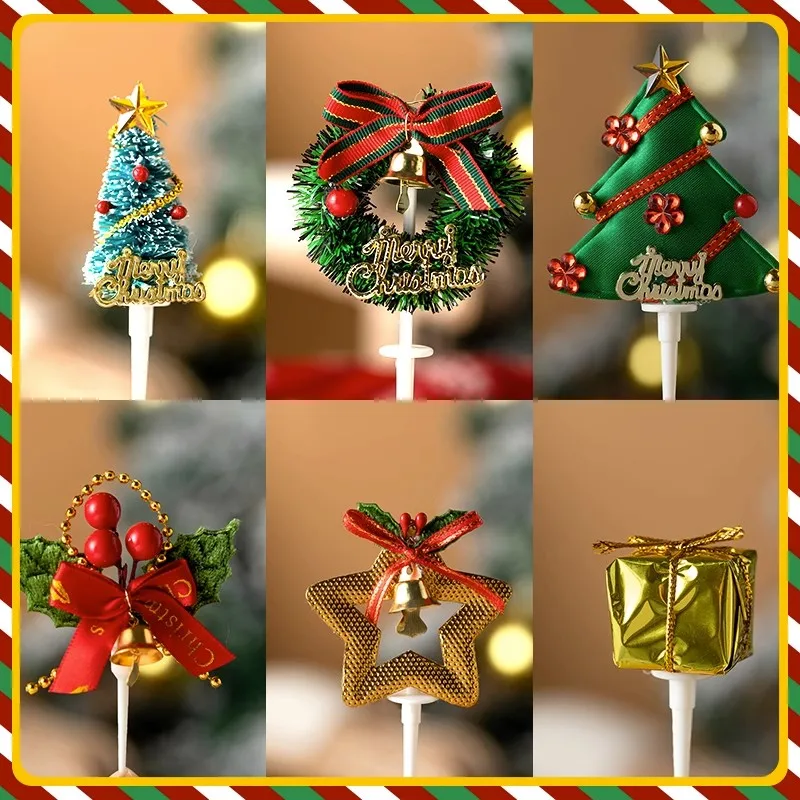 10pcs-Christmas-Cake-Decoration-Plugin-Cakes-Decor-Accessories ...