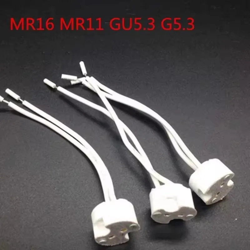 10-200pcs/lot MR16 MR11 GU5.3 G5.3 G4 lamp base connector cable lamp ...