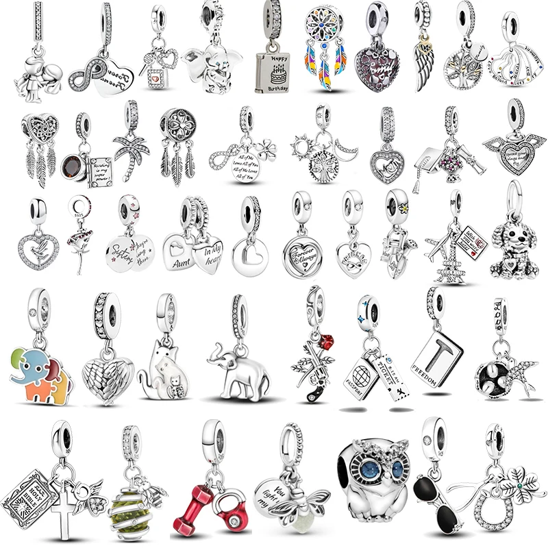 925-Sterling-Silver-Cute-Animal-Digital-Pendant-Charms-Fit-Original ...