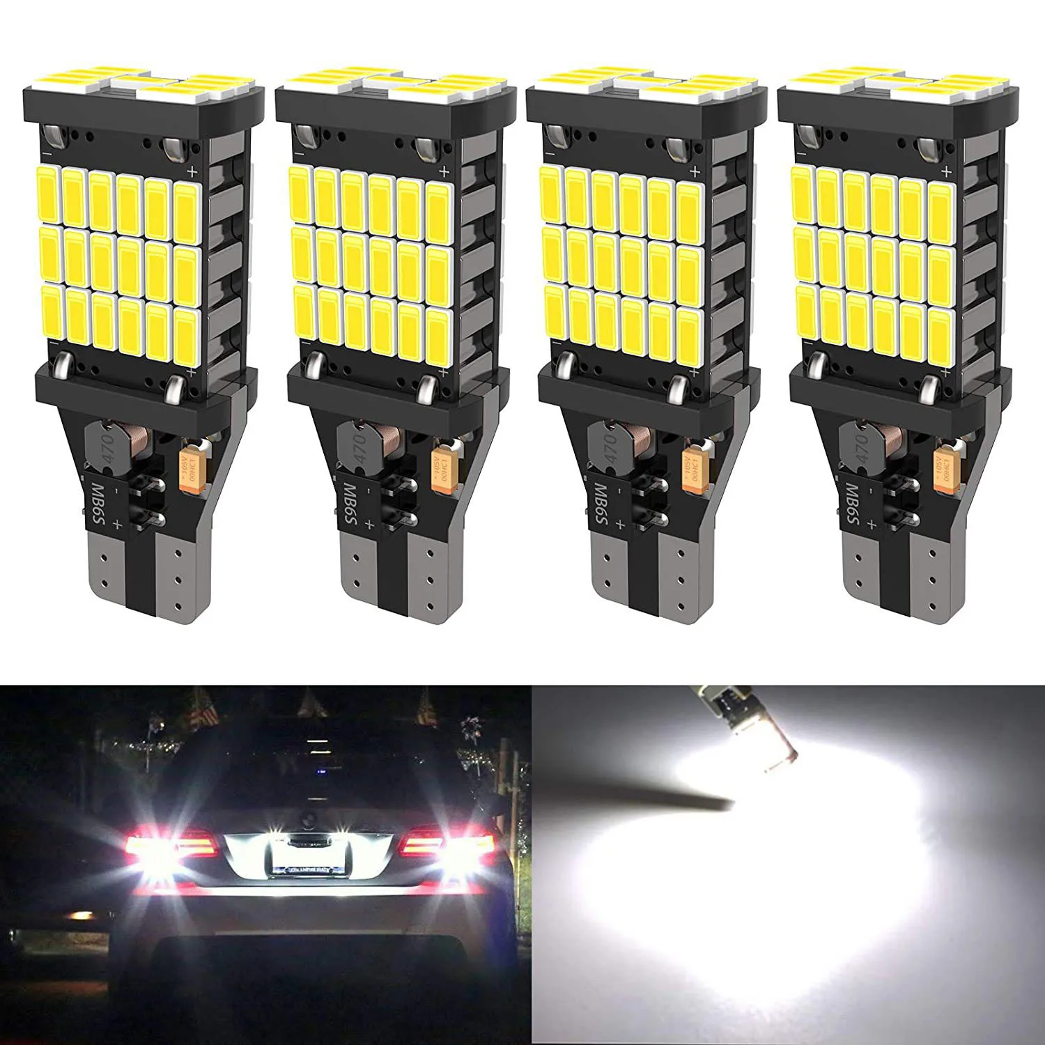 4x T15 Led Canbus No Error W16W 921 912 T16 T10 902 45leds Super Bright ...