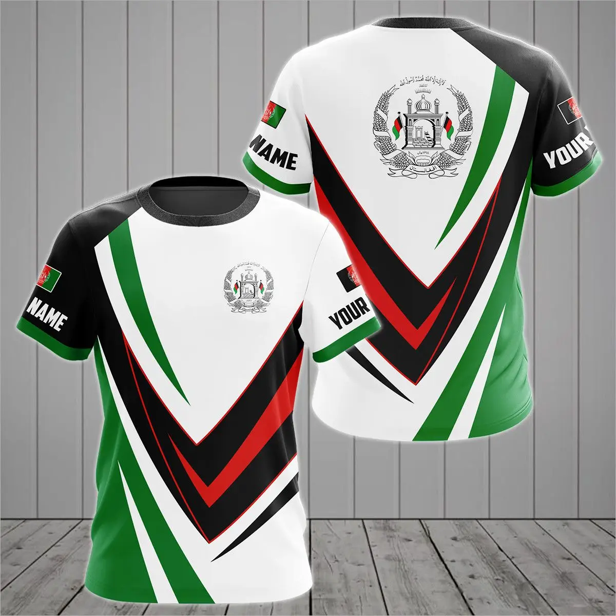 Afghanistan-Flag-Coat-of-Arms-Graphic-Tee-Summer-Cool-Men-s-Fashion-O ...