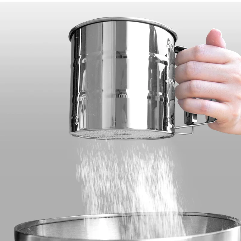 Stainless-Steel-Semi-Automatic-Flour-Sifter-Household-Kitchen-Baking ...