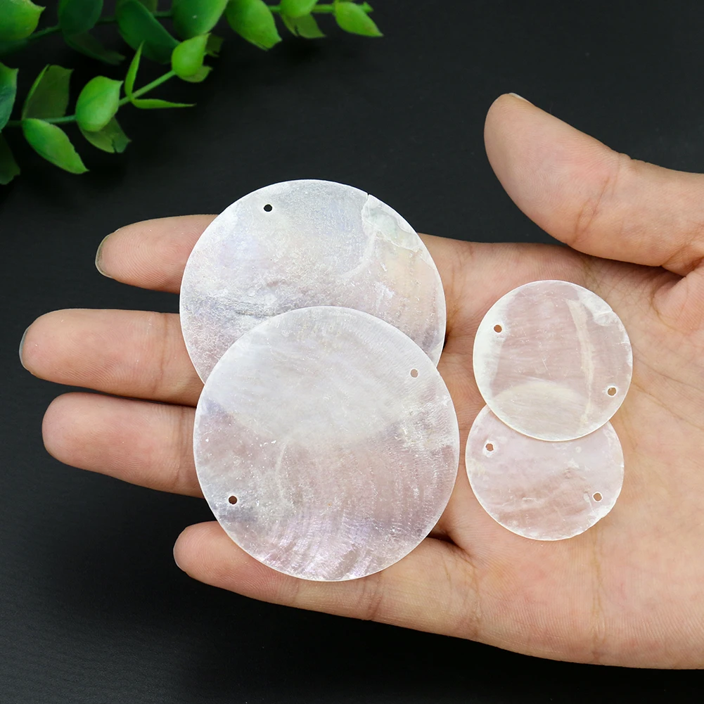 10PCS Natural Clear Shell DIY Round Chandelier Accessories Home Window ...