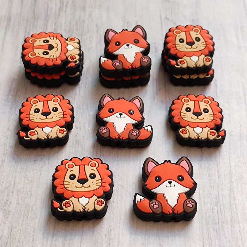 10pcs-New-Focal-Silicone-Beads-Food-Grade-Animal-Teether-Chew-Beads-for ...