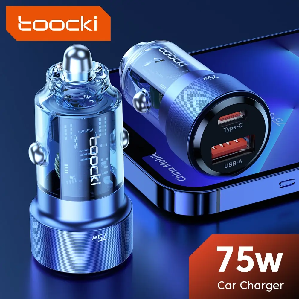 Toocki – Chargeur De Voiture Usb C 75w Qc 4.0 3.0, Type C Scp Pd ...