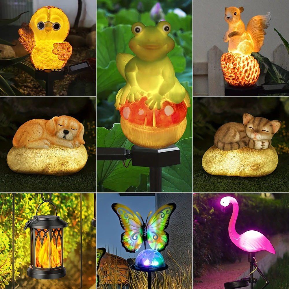 Solar Light Waterproof Jardim Outdoor Solar Powered Animal Led Lâmpada ...
