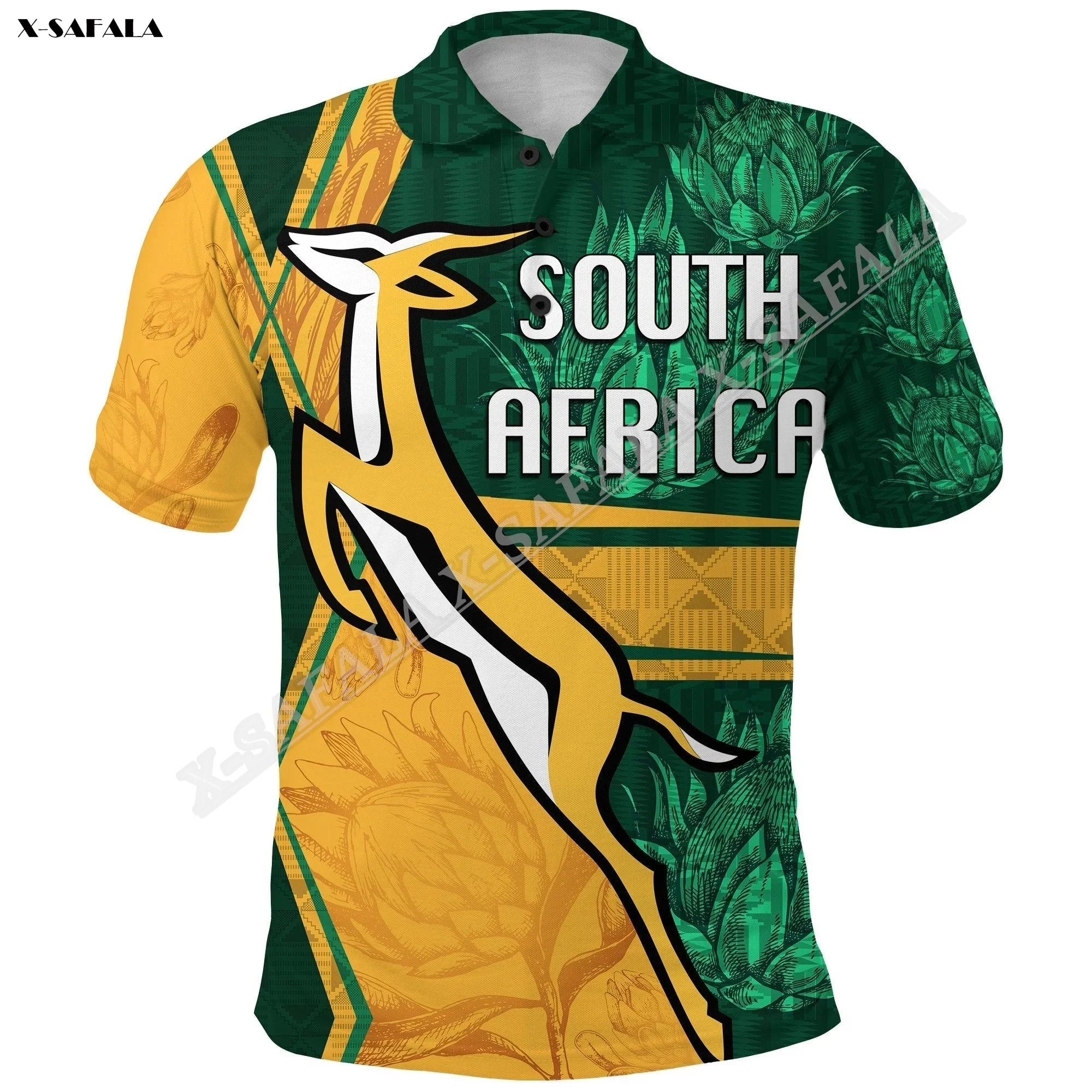 South-Africa-Springboks-Rugby-Be-Fancy-3D-Printed-For-Men-Adult-Polo ...