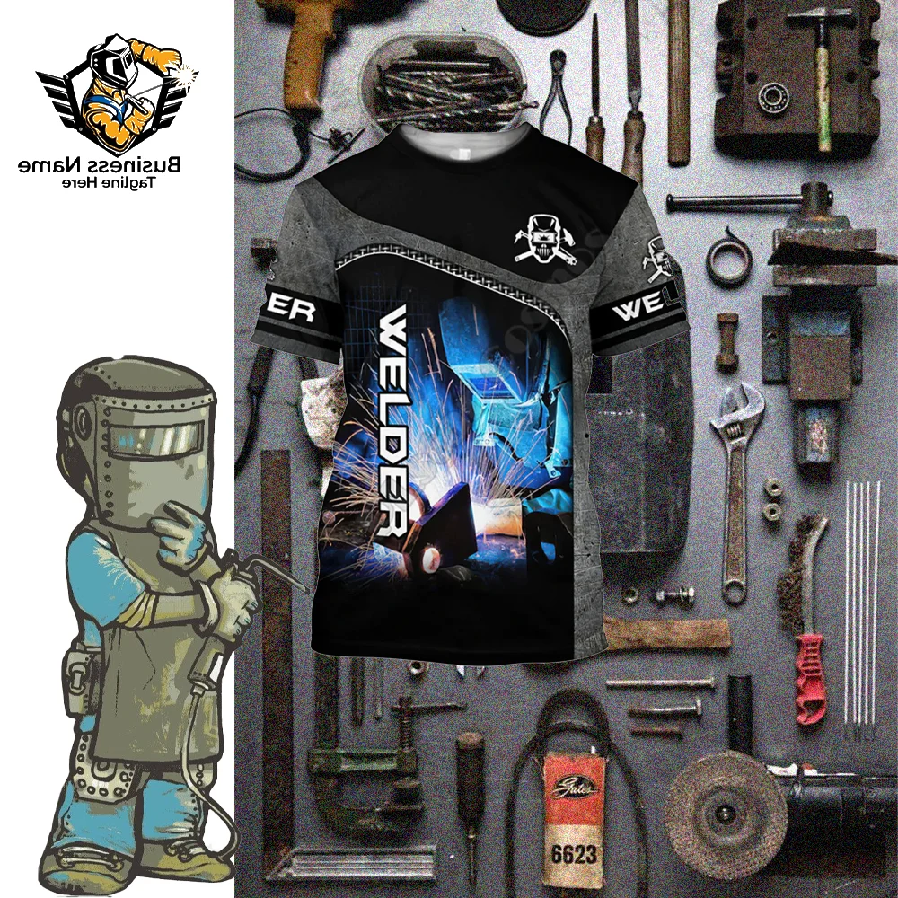 New-Men-s-T-shirt-Welder-Shirt-Workwear-Men-Oversized-Casual-Short ...
