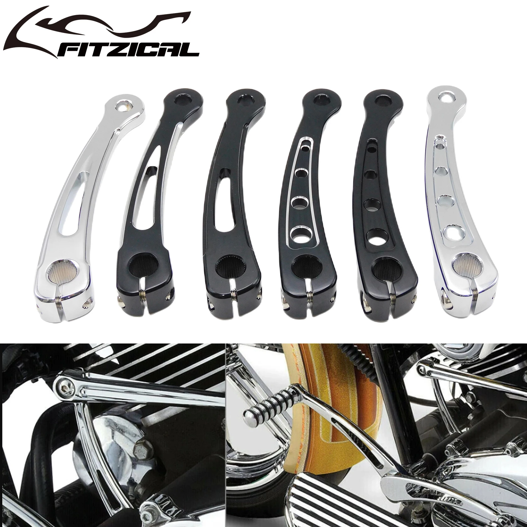 Motorcycle-Inner-Shift-Rod-Shifter-Shaft-Lever-Bracket-Black-Chrome-For ...