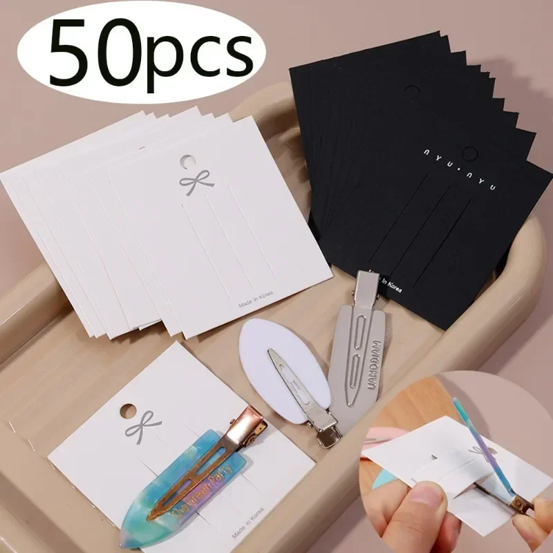 Hair-Clips-Display-Card-Women-Girls-White-Bow-Packing-Paper-Card ...