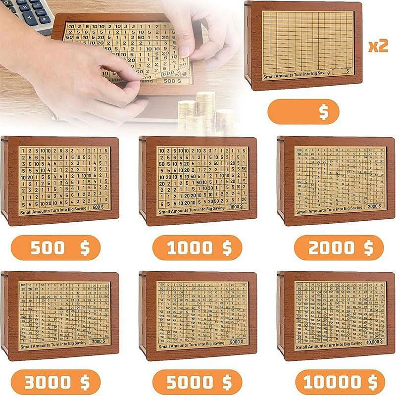Hucha-de-madera-reutilizable-con-porter-a-de-ahorro-y-cajas-de-n-meros ...