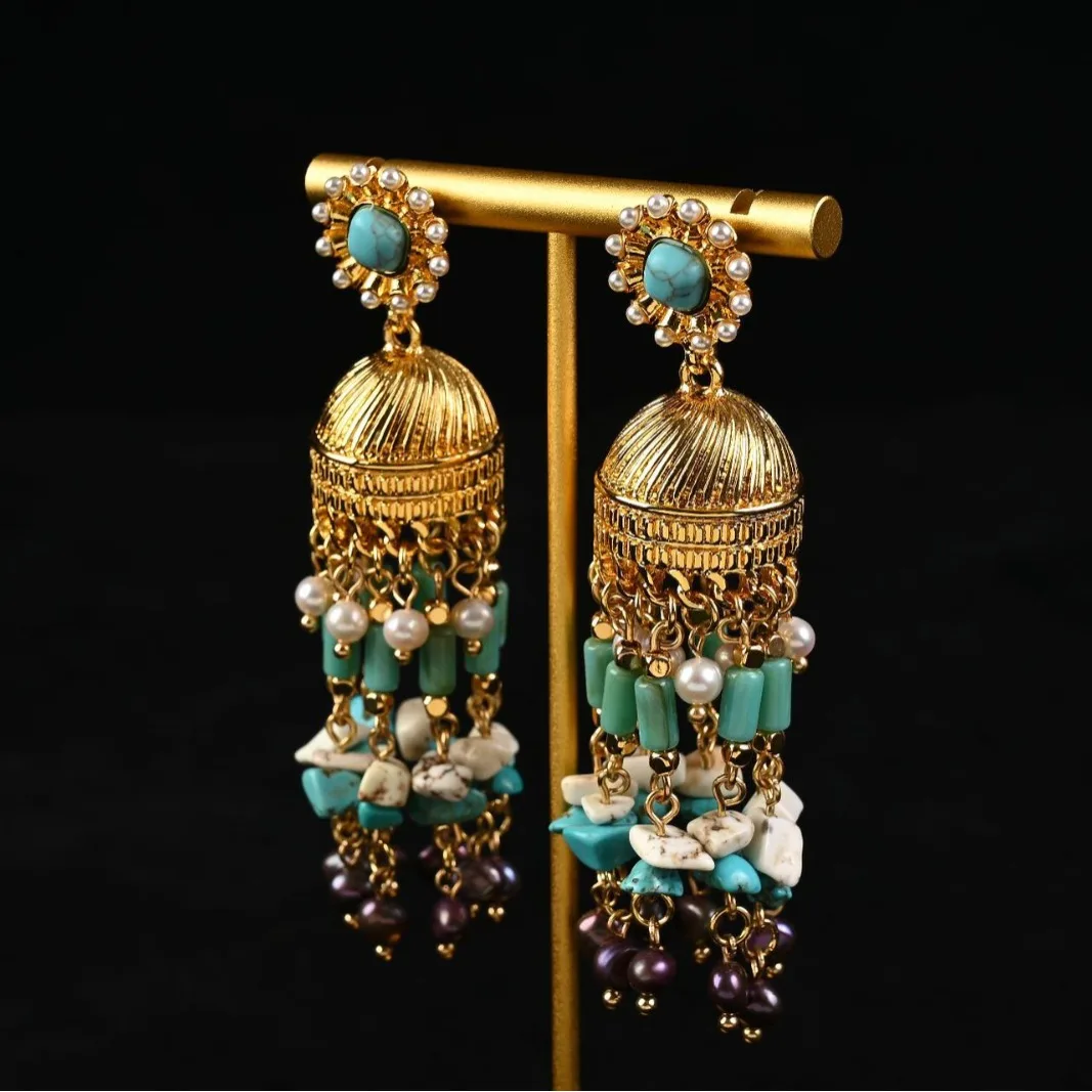 Retro court style exaggerated three-dimensional wind chimes tassel ...