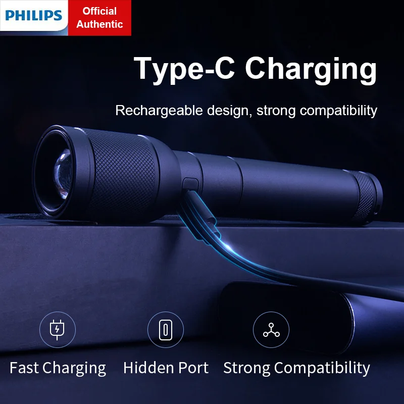 Philips Optical Zoom Flashlight Portable Flashlights with 4 Lighting ...