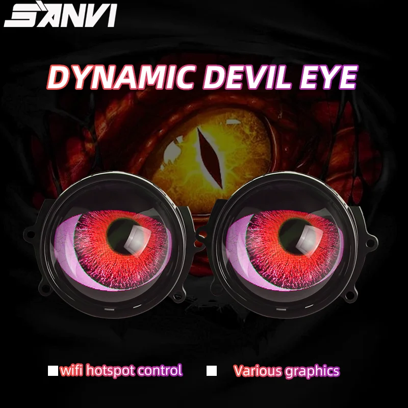 SANVI-luz-decorativa-para-faros-delanteros-de-coche-Luz-antiniebla-din-mica-Devil-Demo-Eyes ...
