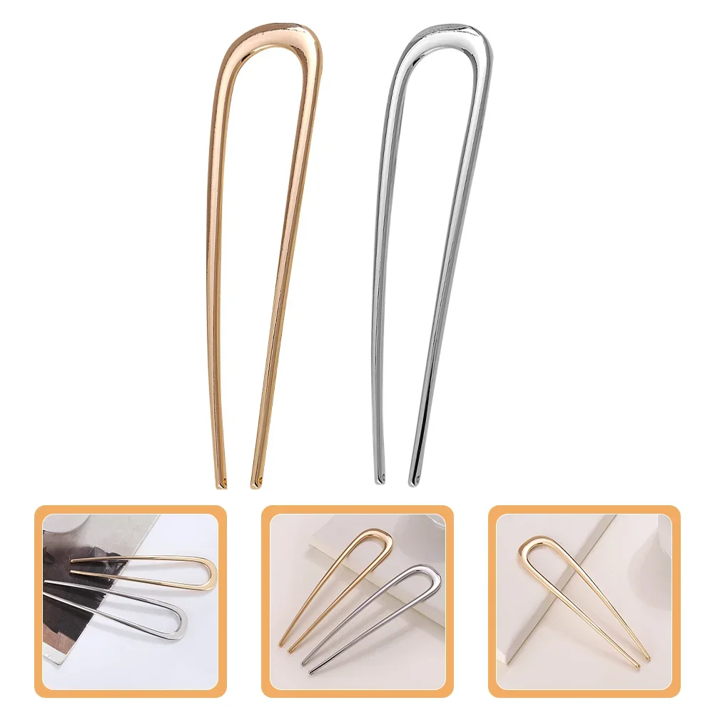 U-Shaped French Hair Pin For Women Girl Colorful Metal Hair Sticks ...