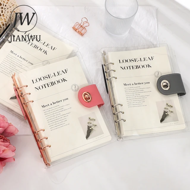 JIANWU 90 Pages/book Simple PVC Transparent Lock Style Loose-leaf Book ...