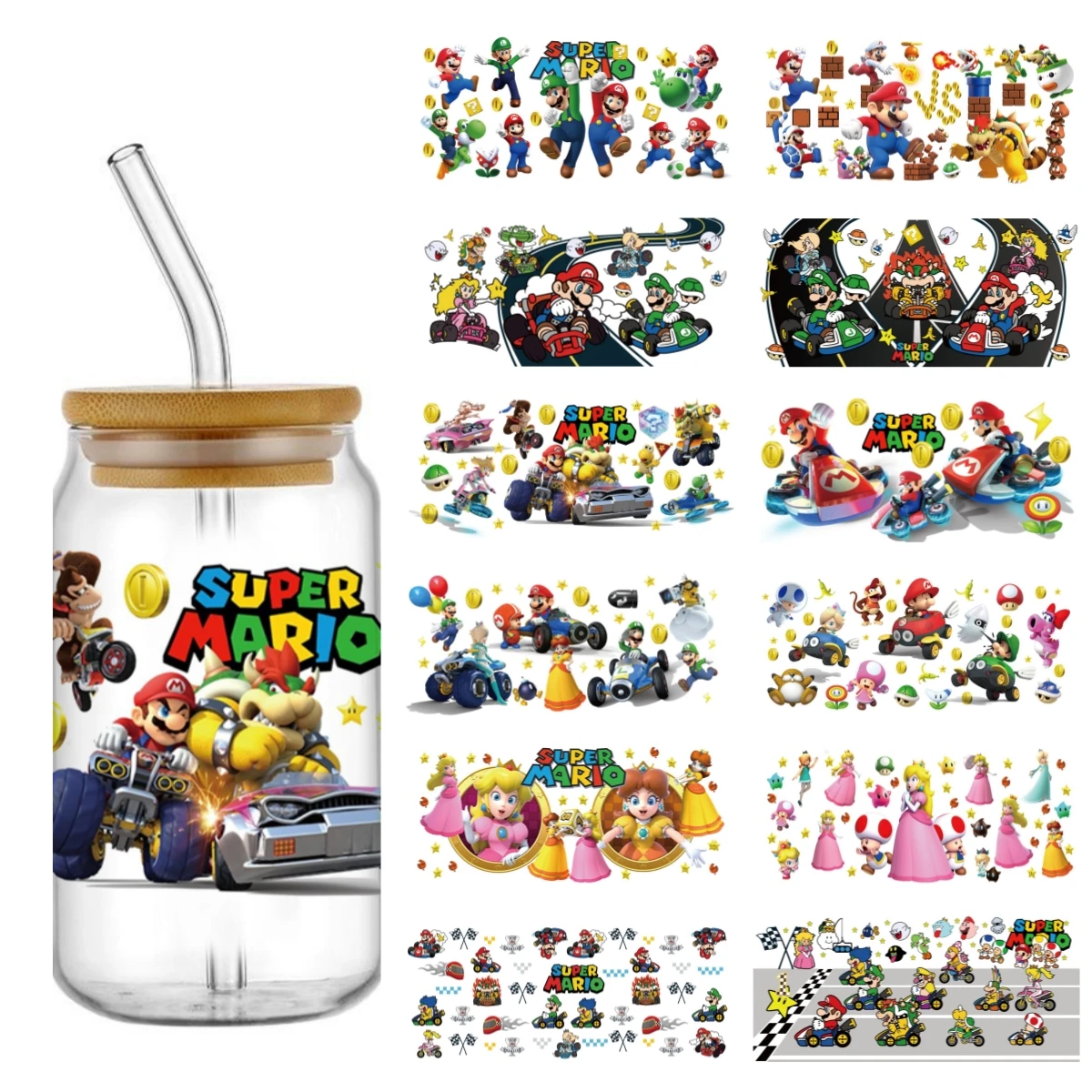 Miniso-30-sheet-popular-Super-Mario-patterns-Printed-For-DIY-Glass ...