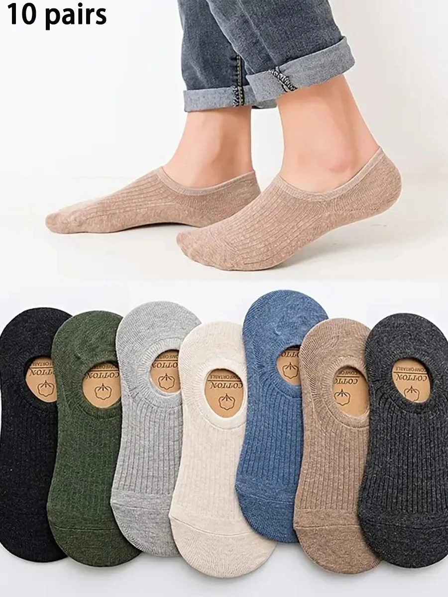 10-Pack-Invisible-No-Show-Socks-Breathable-Soft-Durable-Solid-Color ...