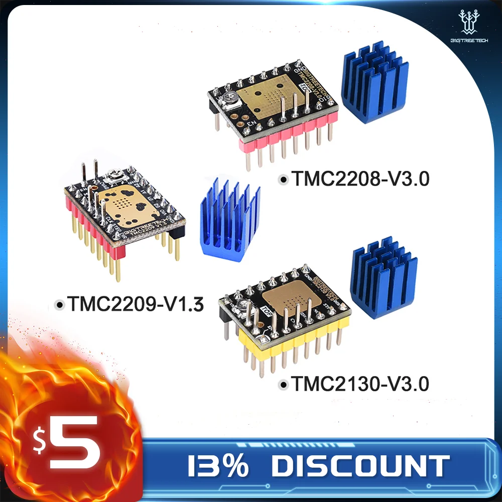 BIGTREETECH TMC2208 V3.0 TMC2209 UART TMC2130 SPI Stepper Motor Driver Stepstick Mute For SKR V1 ...